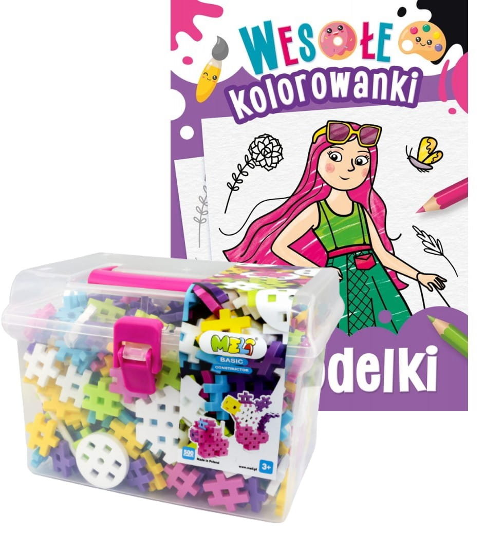 KLOCKI KONSTRUKCYJNE Wafle MELI Basic Constructor Pink Travel Box 500 - MELI | Sklep EMPIK.COM