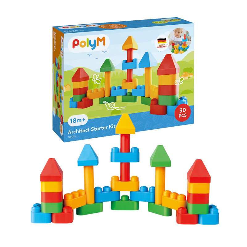 Klocki konstrukcyjne, Zestaw startowy małego architekta, 30 el., 18m+, PolyM - POLYM | Sklep ...