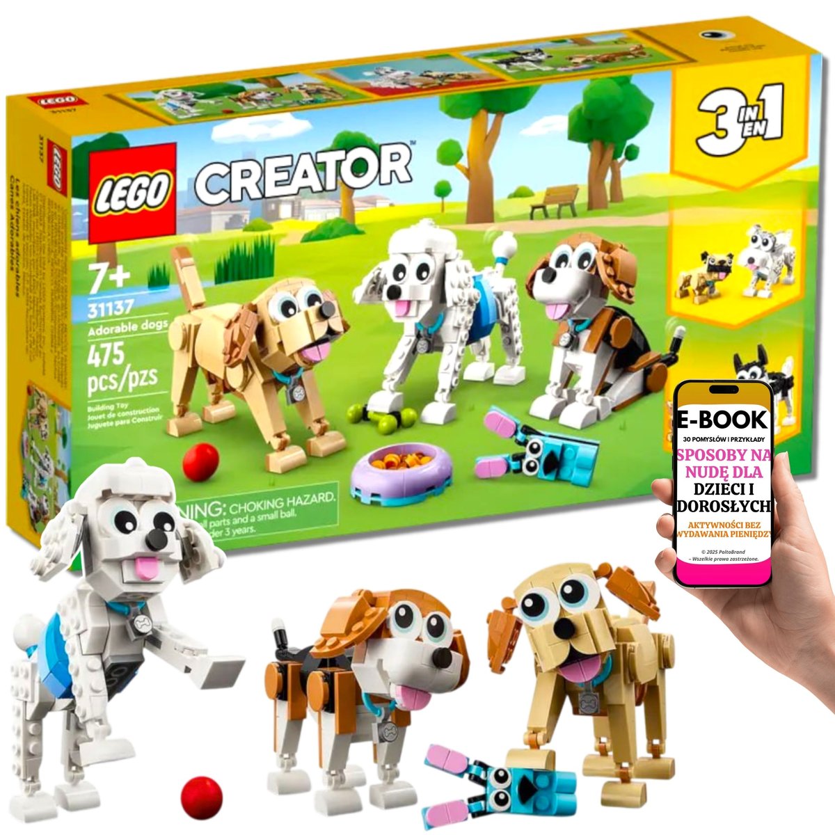 KLOCKI LEGO® 31137 Psiaki 3w1 – Zbuduj aż 9 Ras - Klocki LEGO dla ...