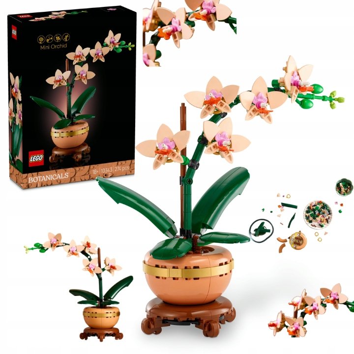 KLOCKI LEGO BOTANICALS 10343 MAŁA ORCHIDEA PREZENT KWIAT DONICA KWIATKI ...