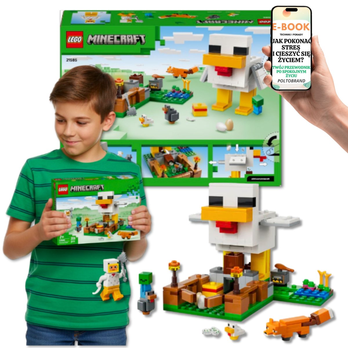 KLOCKI LEGO MINECRAFT FARMA KURCZAKÓW (21585) Lego Prezent Minecraft ...