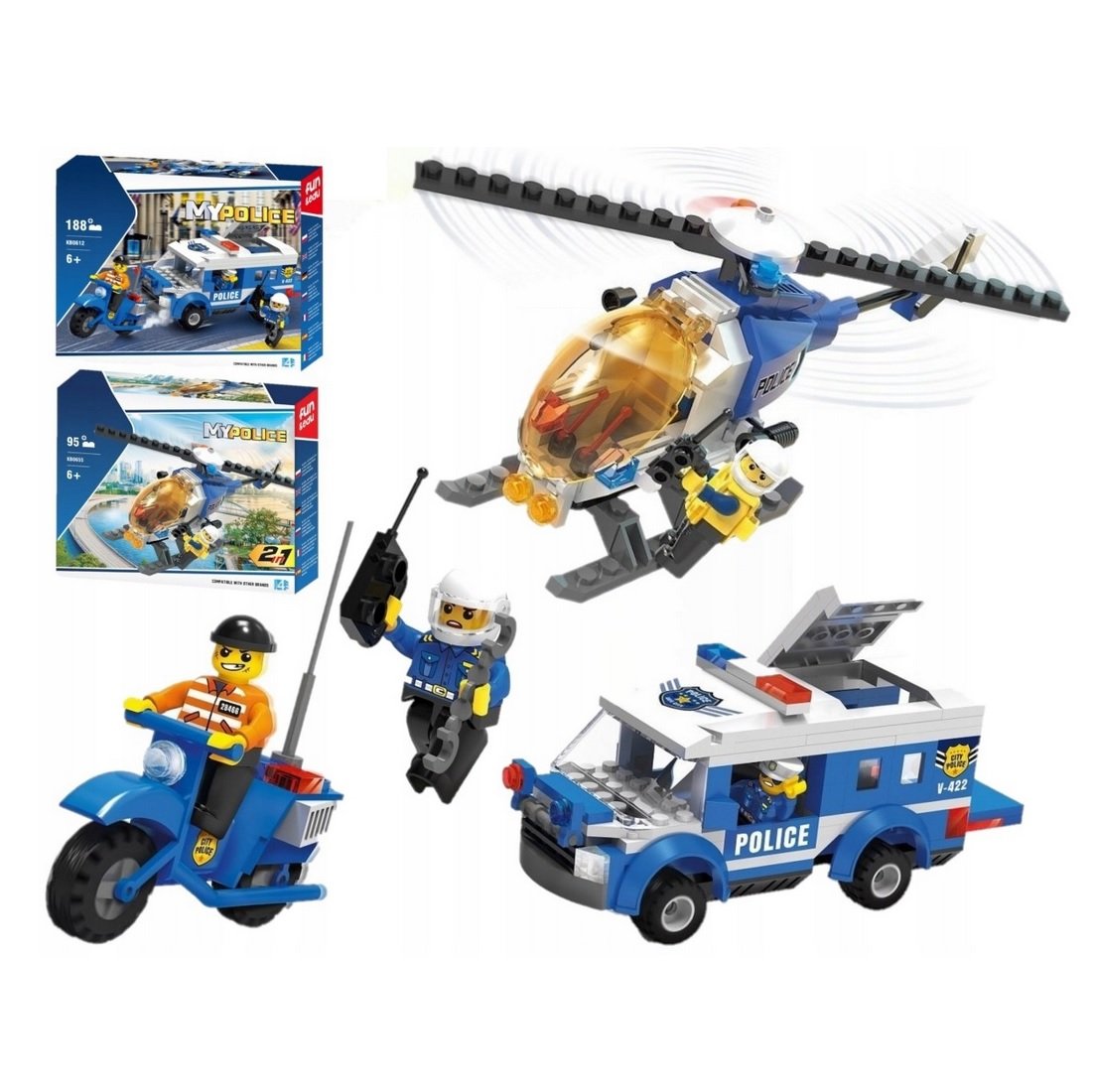 Klocki Lego Policja Pościg Policyjny Za Bandytą - 3W1 Helikopter ...