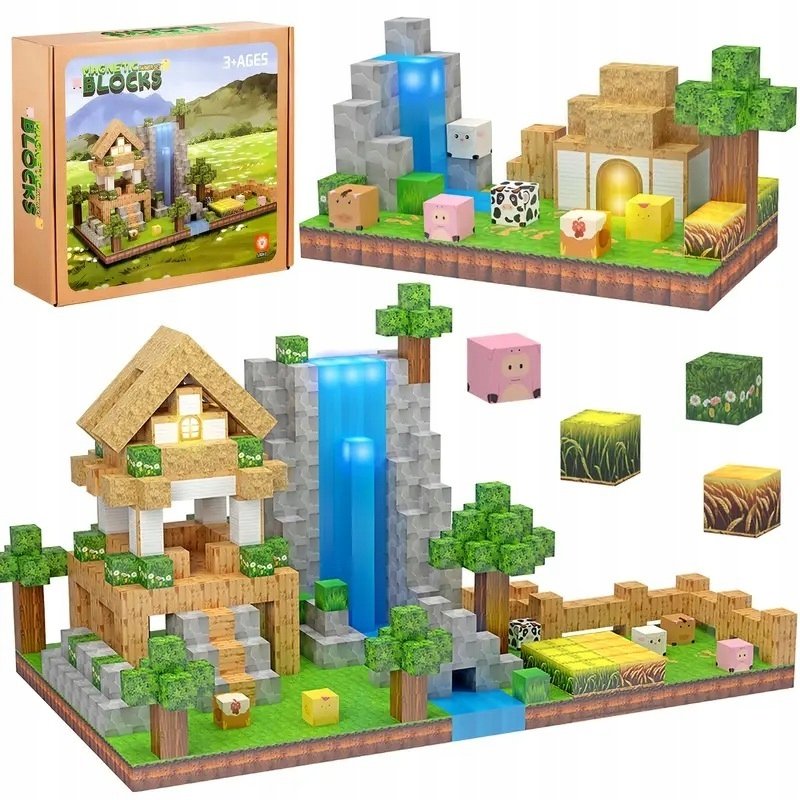KLOCKI MAGNETYCZNE 3D STEM MINECRAFT FARMA 138 ELEMENT W BLOKI DRZEWA KLOCKI MAGNETYCZNE 3D STEM MINECRAFT FARMA 138 ELEMENT W BLOKI DRZEWA