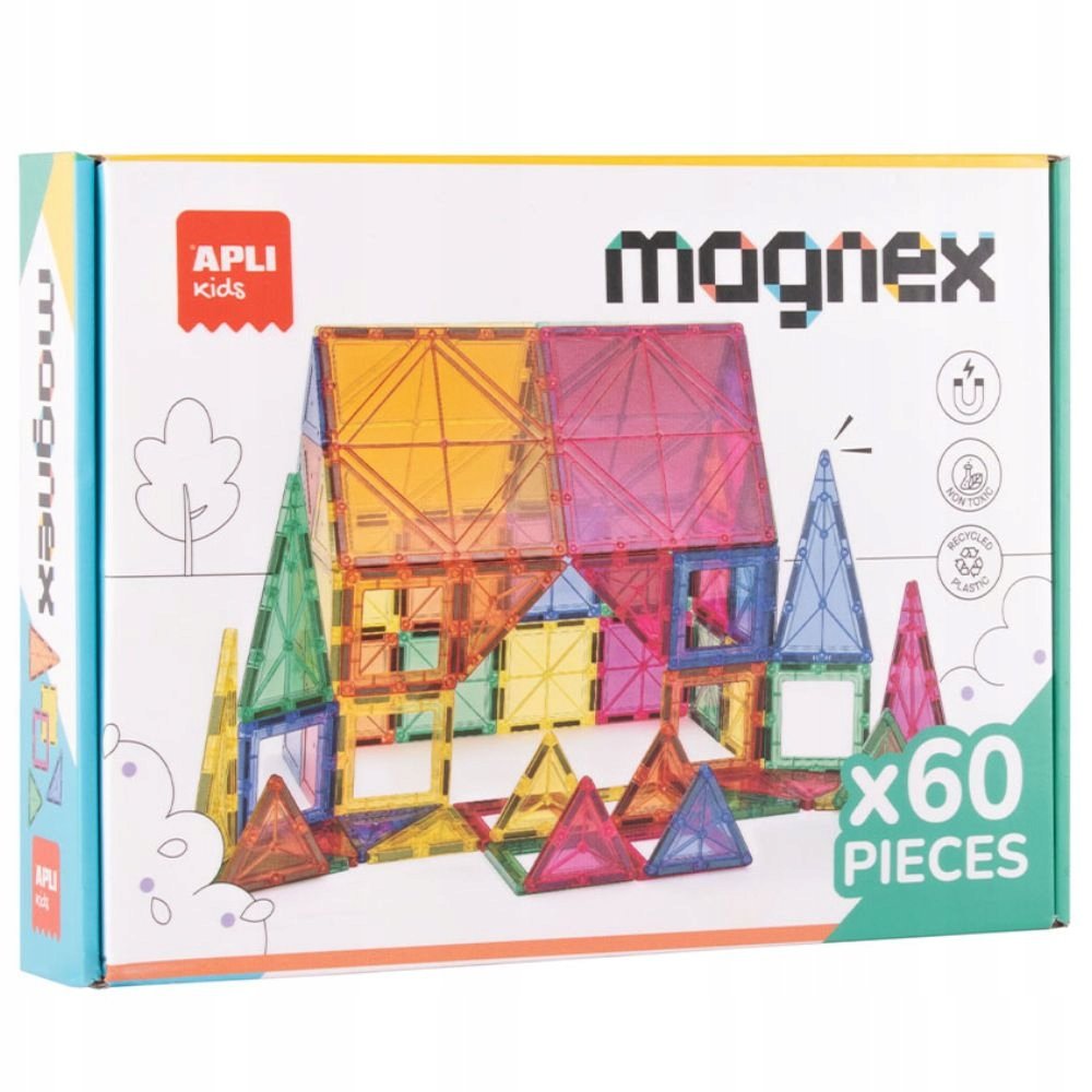 Klocki magnetyczne konstrukcyjne Magnex Apli Kids 60 el. - Alligator ...