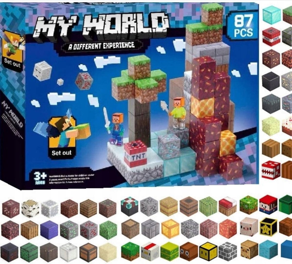 KLOCKI MAGNETYCZNE MINECRAFT 87 ELEMENTÓW - Inna marka | Sklep EMPIK.COM