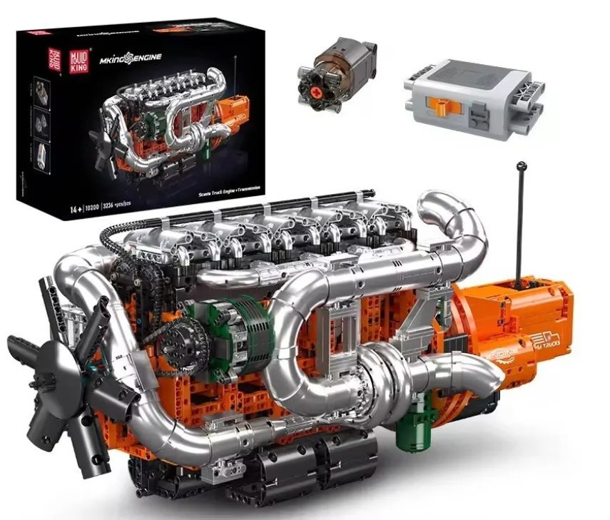 KLOCKI MOULD KING 10200 SILNIK CIĘŻARÓWKA TIR RZĘDOWY V6 ENGINE 3236 EL. - Inna marka | Sklep ...