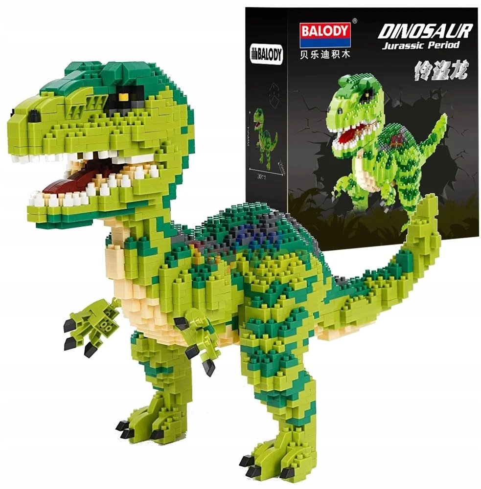 Klocki Nanoblock Dinozaur Welociraptor Balody Figurka Zestaw 1457 el ...