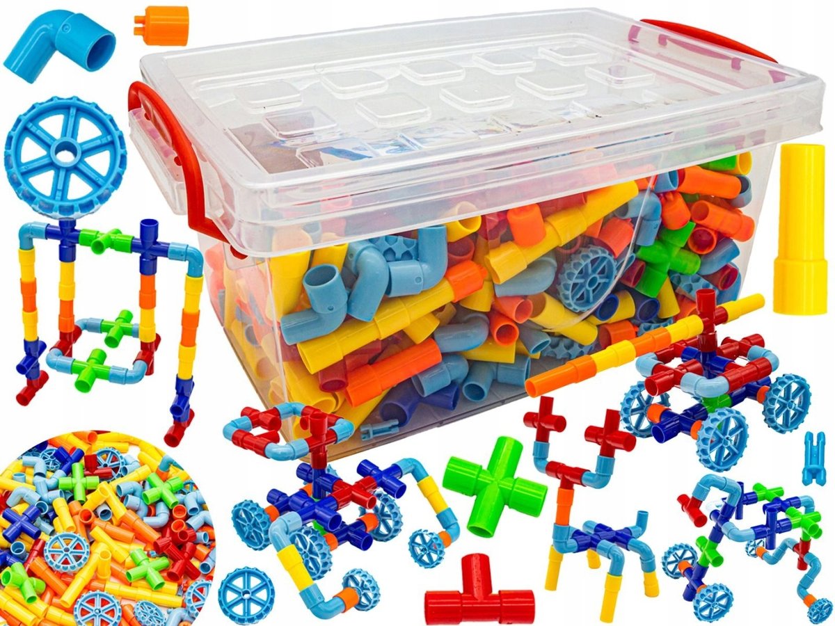 Klocki Słomki Konstrukcyjne, Kolorowy Rurociąg Rury Rurki ok. 340 ...