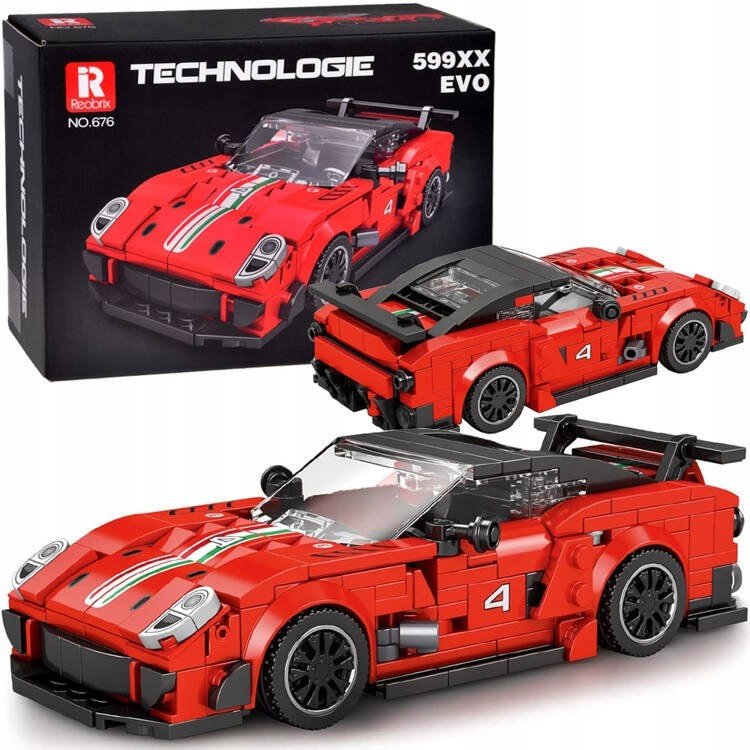 Klocki techniczne Supersportowe auto CZERWONE spojler 413-ele ZA5261 ...
