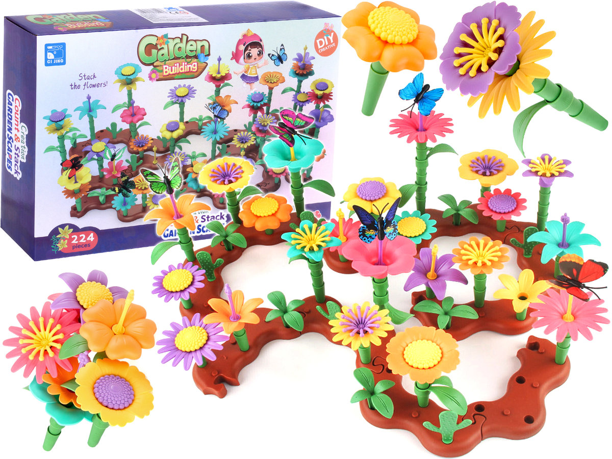 KLOCKI UKŁADANKA KWIATY OGRÓD KREATYWNY KWIATKI 224 - PegazToys | Sklep ...