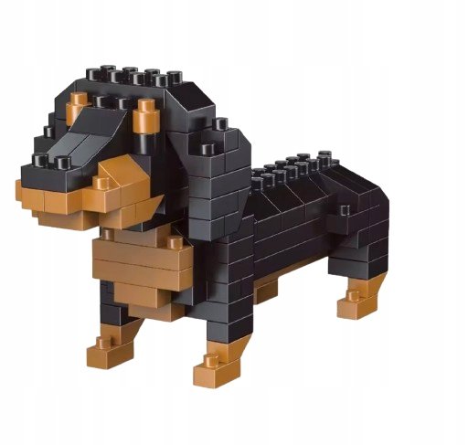 Klocki z Psem Jamnik Słodki Piesek Pies z Klocków Kreatywny Prezent ...