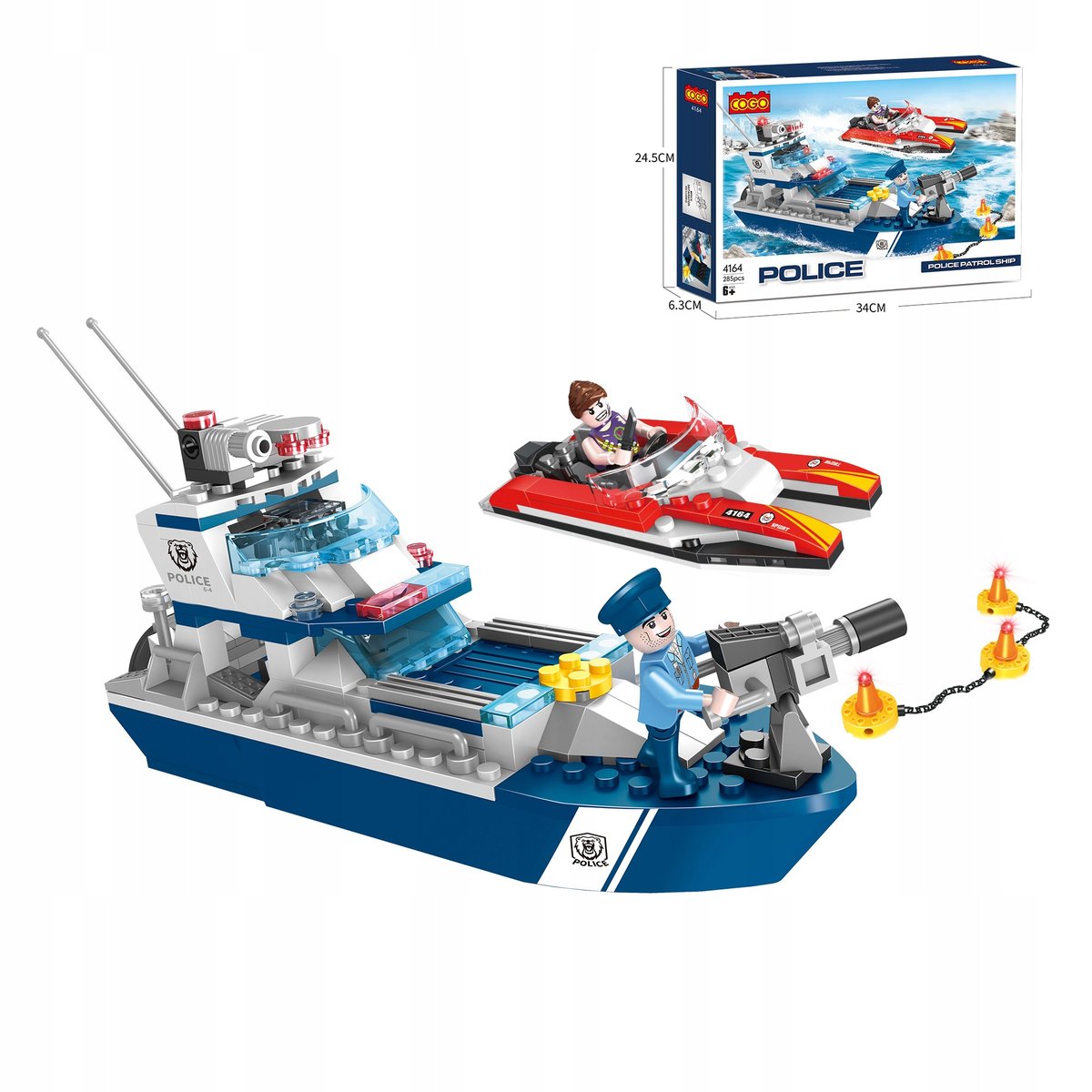 Klocko Cogo Policyjny Statek Patrolowy 285 Elementów - Cogo | Sklep ...