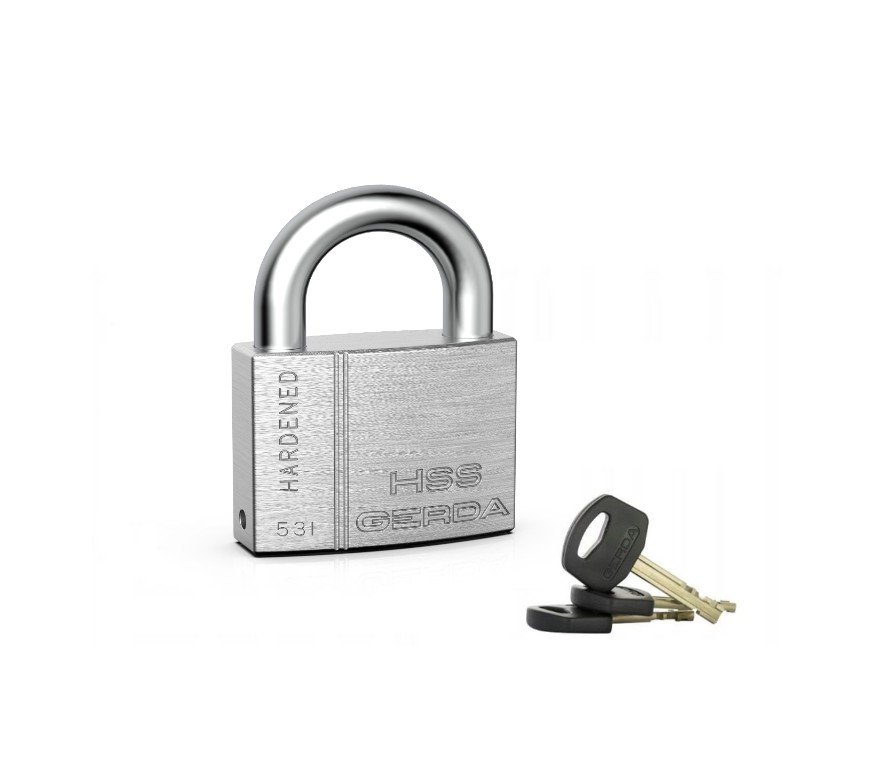 Kłódka Gerda Hss 531 Z 5 Kluczami, Satynowy Nikiel, Zabezpieczenie ...