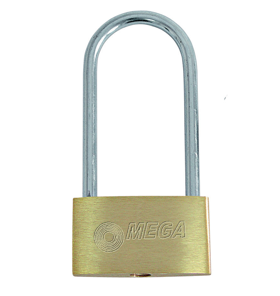 Kłódka mosiężna 50mm długi kabłąk - Mega | Sklep EMPIK.COM