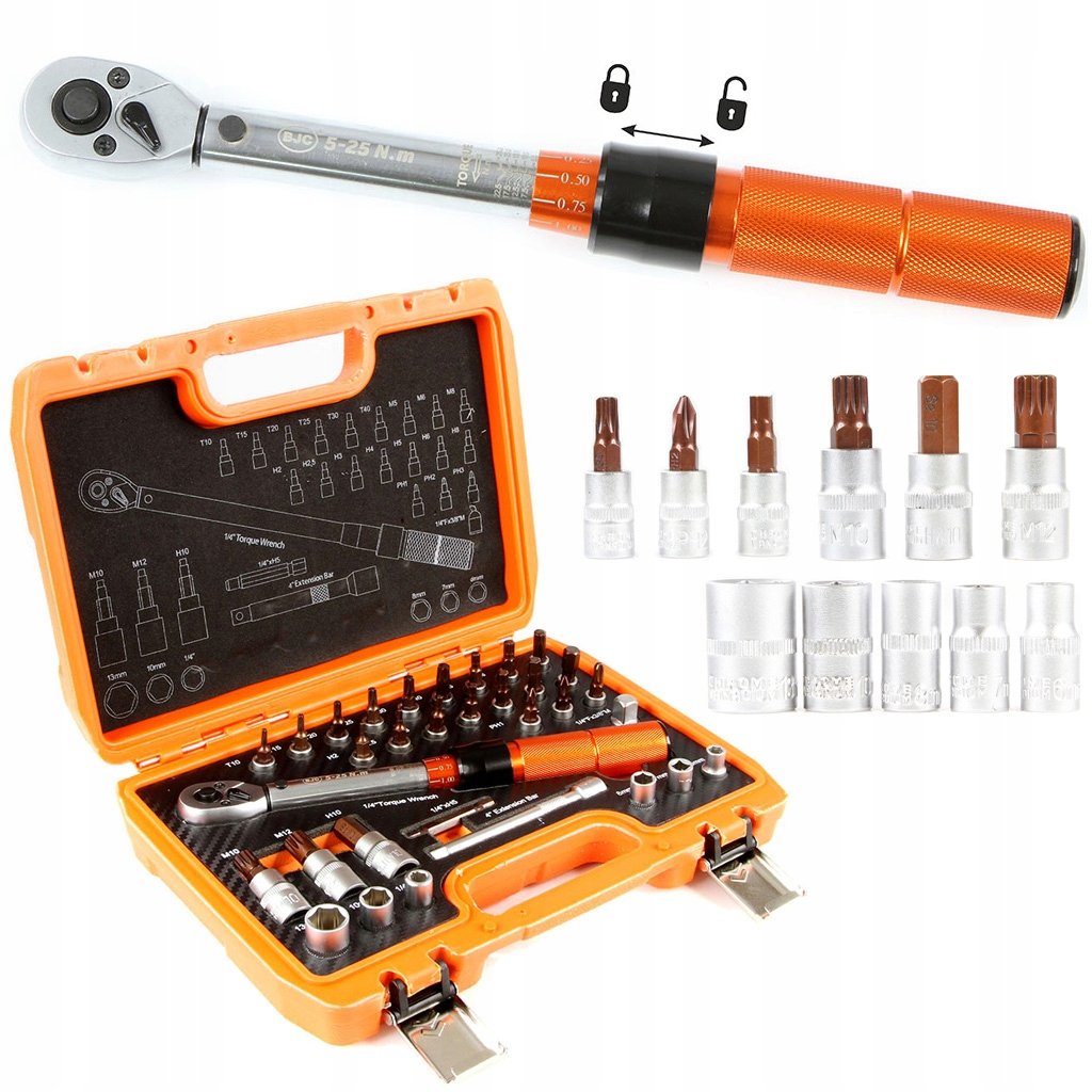 Klucz Dynamometryczny Bjc 1/4" 5-25 Nm / Zestaw / Certyfikat Kalibracji - BJC | Sklep EMPIK.COM