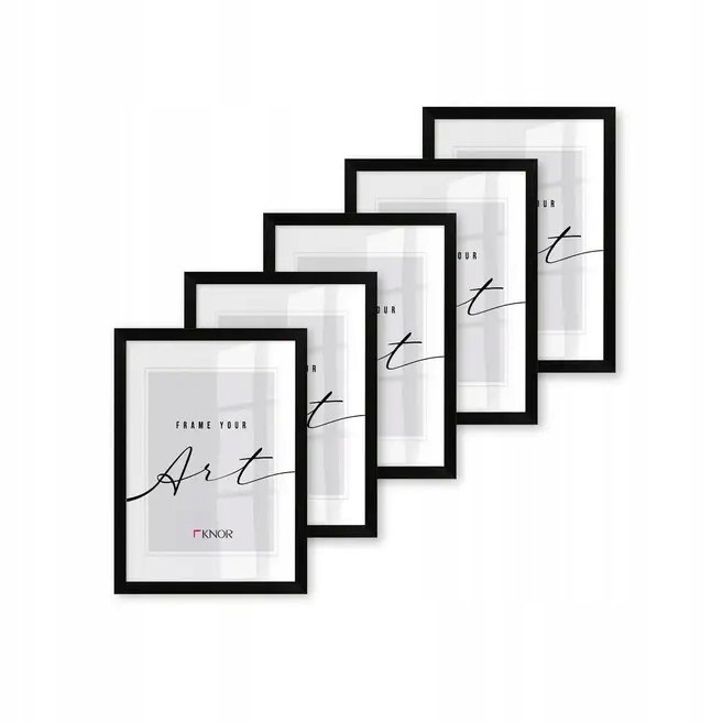 KNOR ramka na zdjęcia 21x29,7 cm czarna, zestaw 5 ramek na plakaty, ramka n - Knor | Sklep EMPIK.COM