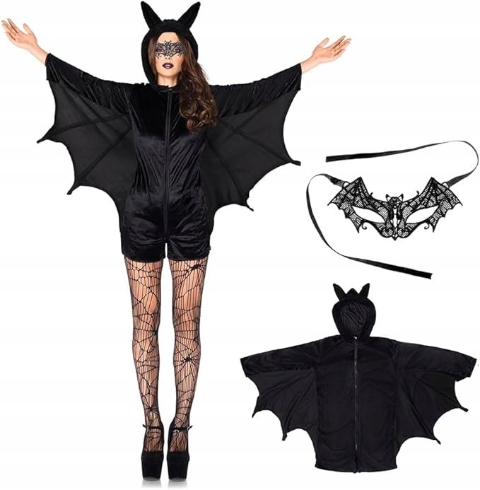 KOBIETA NIETOPERZ STRÓJ PRZEBRANIE BATMAN HALLOWEEN BAL IMPREZA ...