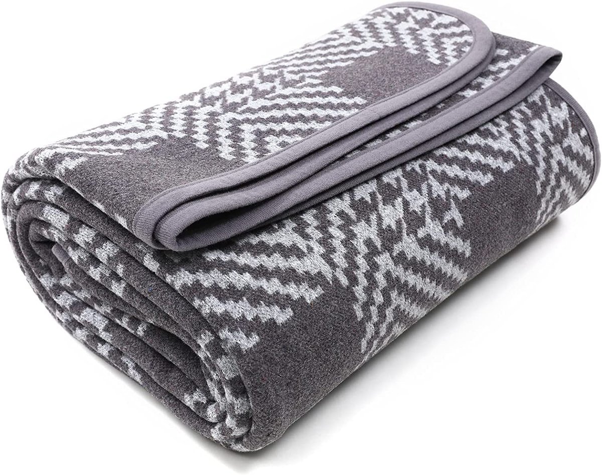 Koc ACUSHLA wełna 160 cm x 220 cm odcienie szarości - Inna marka ...
