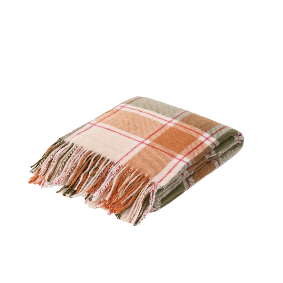 Koc HARVEST w kratę z frędzlami 130x170 cm HOMLA - Homla | Sklep EMPIK.COM