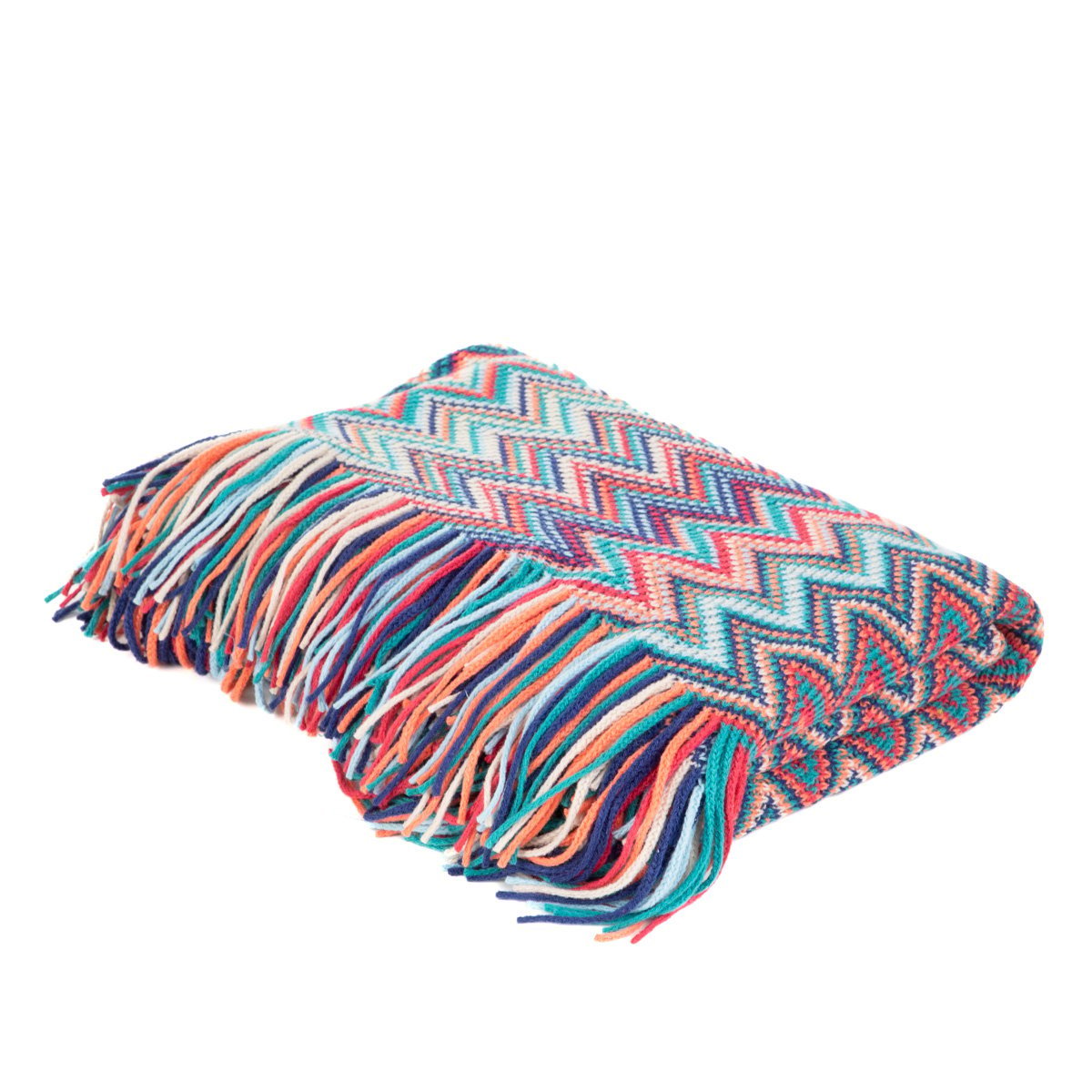 Koc MEBA w kolorowe zygzaki 130x170 cm HOMLA - Homla | Sklep EMPIK.COM