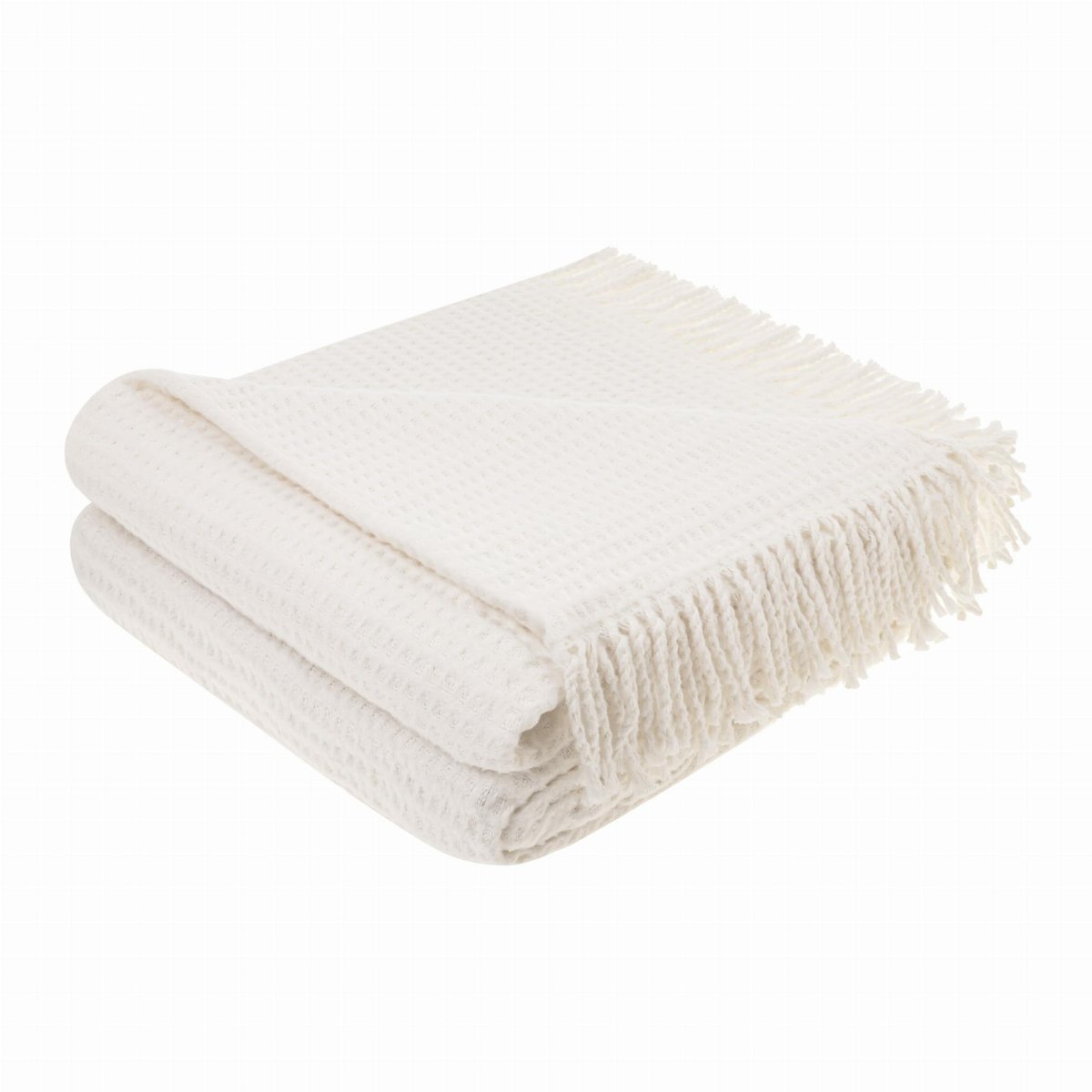 Koc/pled 150x200 cm Check kremowy z frędzlami Spod Igły i Nitki - Spod ...