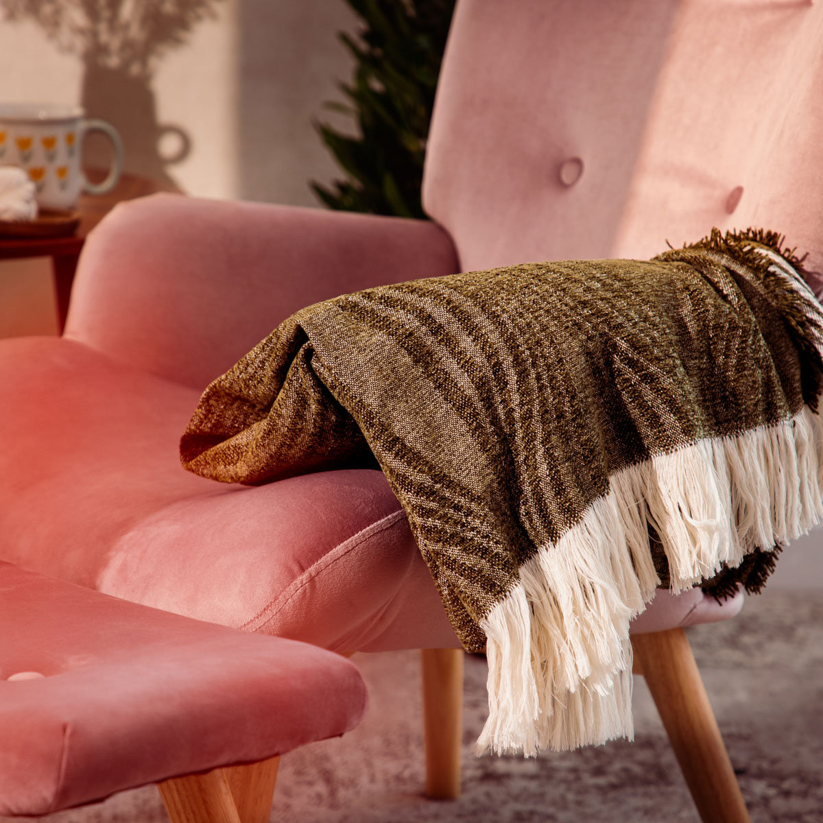 Koc TELUR szenilowy wzorzysty z frędzlami 130x170 cm HOMLA - Homla ...