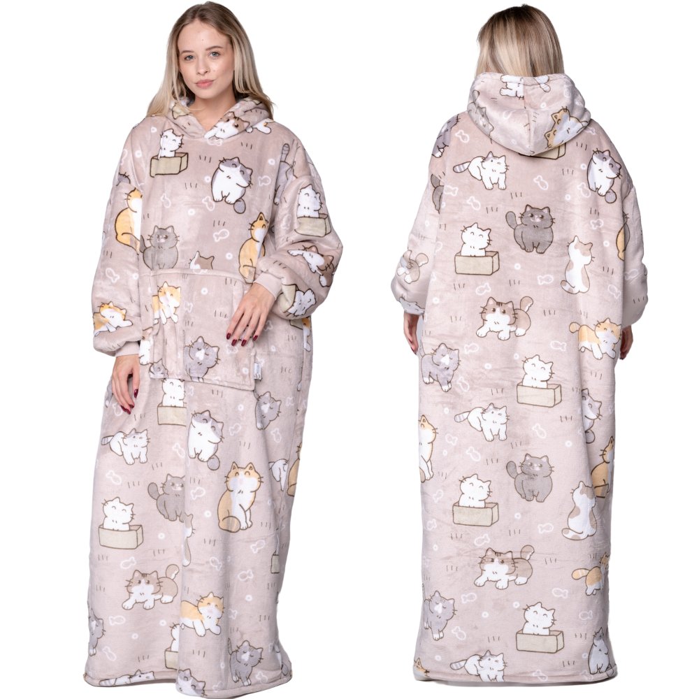 Koc z rękawami Koc bluza kocobluza Oversize 2W1 XXL, Koty - Mystersheep ...