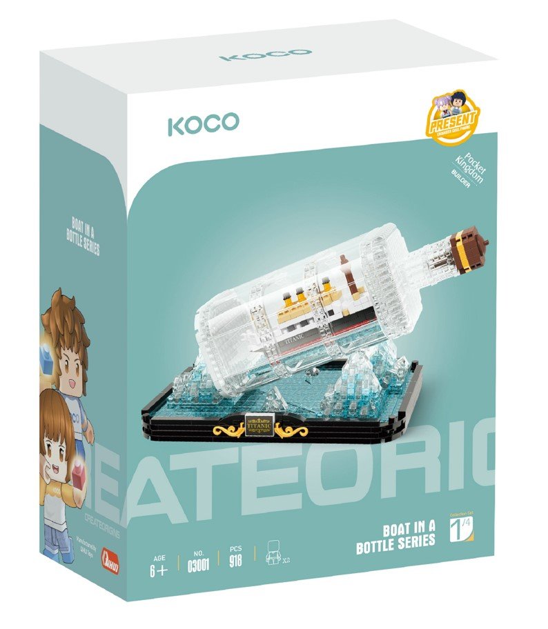 KOCO klocki Titanic w butelce 918 elementów - KOCO | Sklep EMPIK.COM