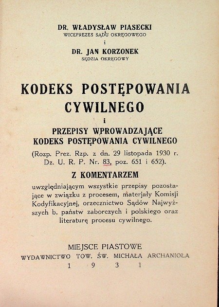 Kodeks postępowania cywilnego i przepisy wprowadzające kodeks ...