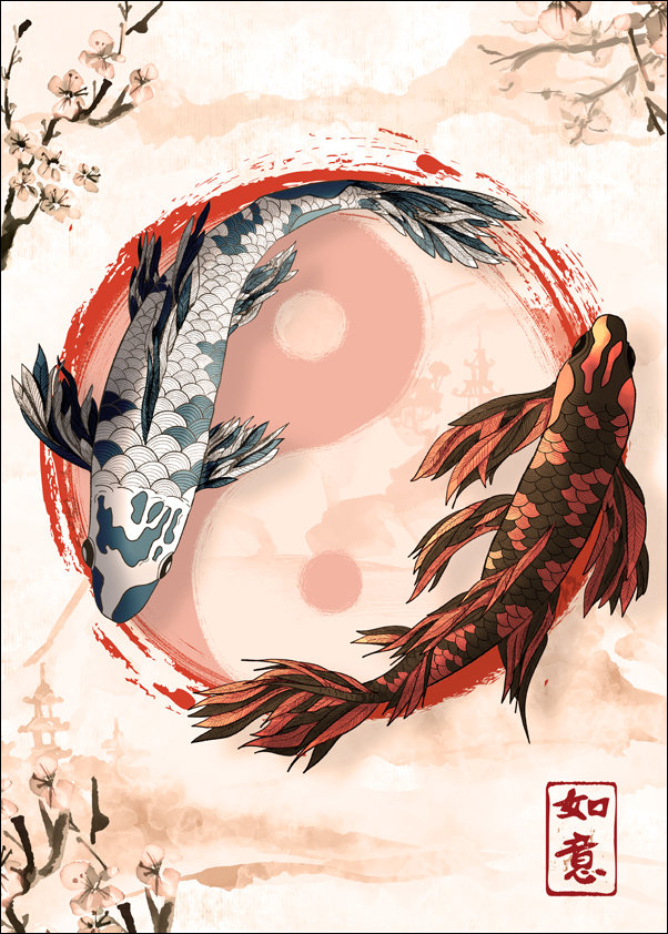 Koi Fish - plakat 59,4x84,1 cm - Galeria Plakatu | Sklep EMPIK.COM