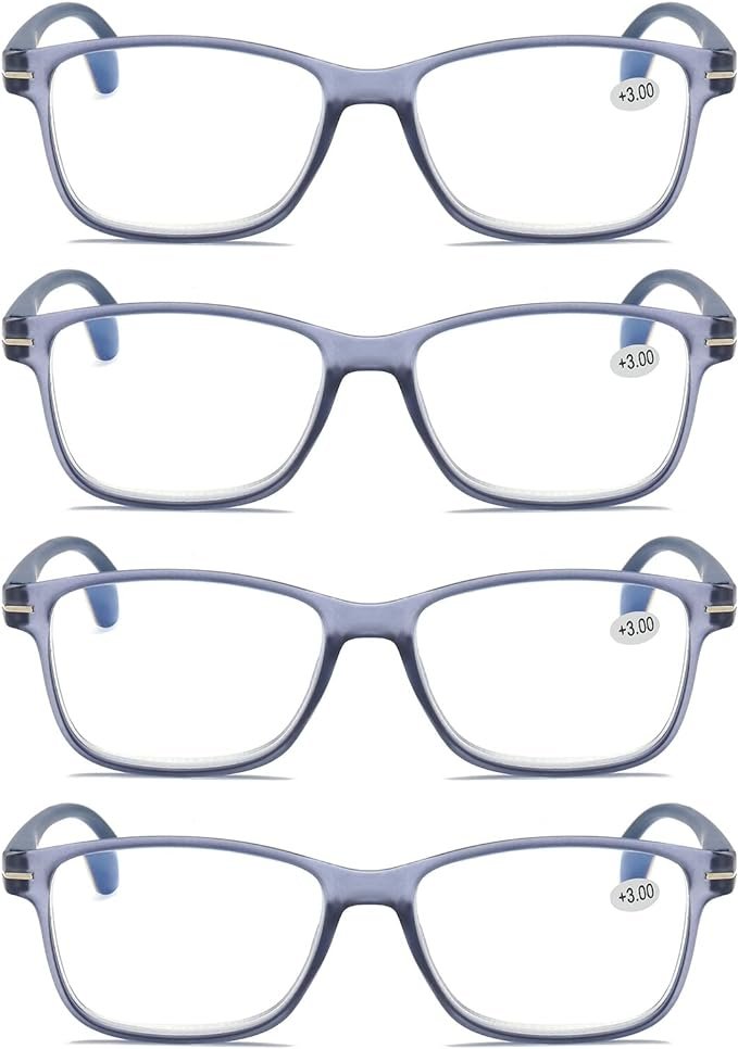 KoKoBin 4-pak Okulary do Czytania z Filtrem Niebieskiego Światła + 1,5 ...
