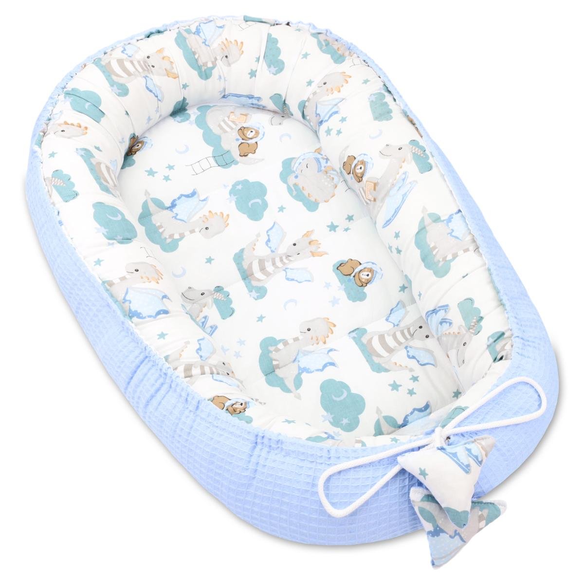 Kokon niemowlęcy - Gniazdo dla noworodków ręcznie wykonane obustronne z ...