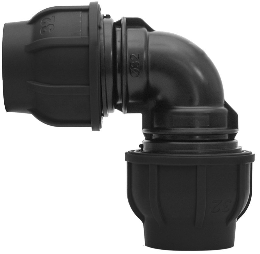 Kolano zaciskowe PP 90st. 20x20 PN16, do rur PE, kolor czarny - Inna marka | Sklep EMPIK.COM