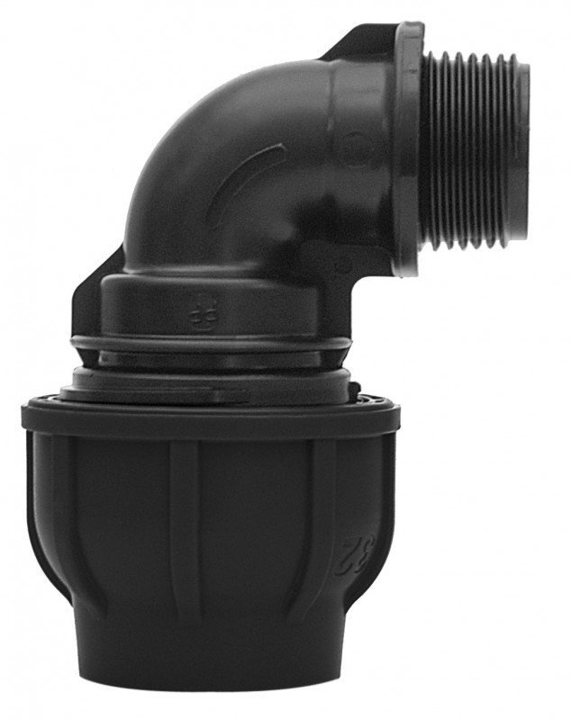 Kolano Zaciskowe Pp 90St. 25X1/2" Gz Gwint Zewnętrzny Pn16, Do Rur Pe, Kolor Czarny - Inna marka ...
