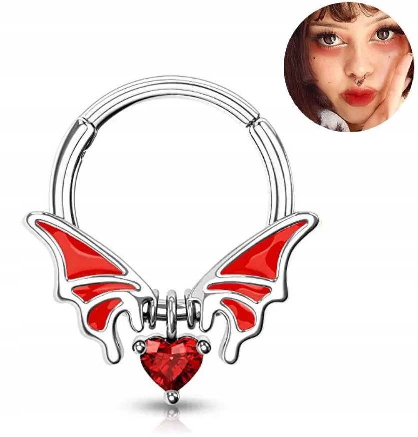 Kolczyk do Nosa Ucha Nietoperz Clicker Septum STAL - EMIGMAT | Moda ...