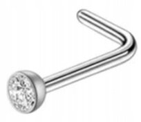 Kolczyk do nosa z białą cyrkonią NOSTRIL - Inna marka | Moda Sklep ...