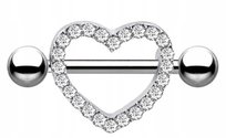 Kolczyk Do Sutka Serduszko Cyrkonie Ss316L - Inna marka | Moda Sklep ...