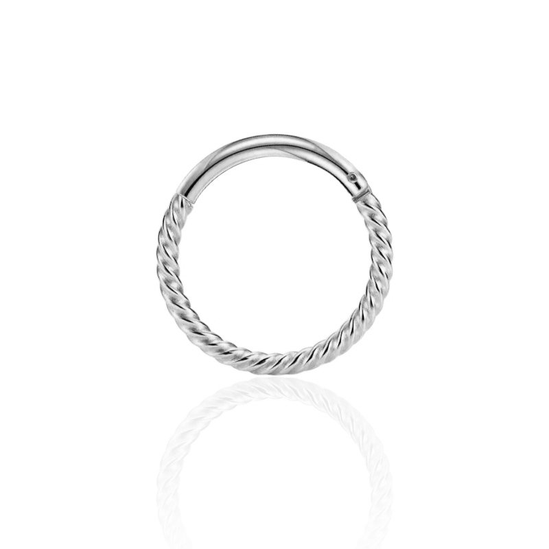 Kolczyk PIERCING Clicker srebrny Stal ch. 316 L. Kółko Helix Lobe 1.0/8 ...