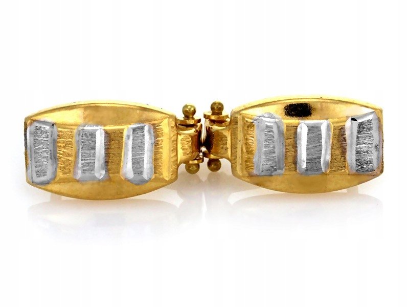 Kolczyki z żółtego i białego złota 585 angielskie dwukolorowe bez ...