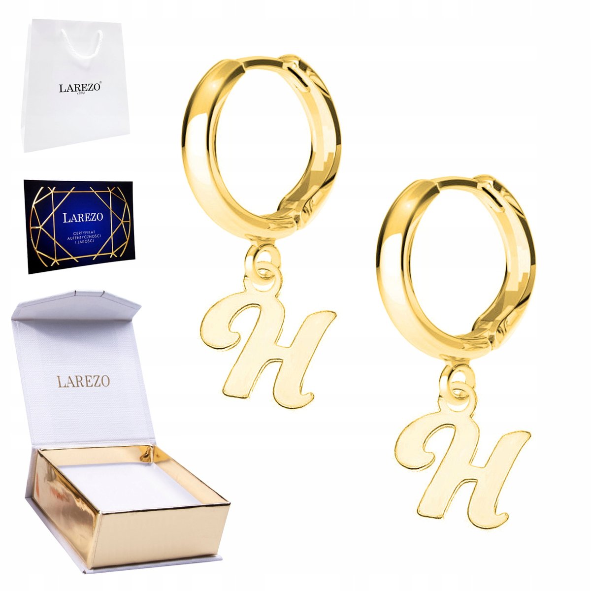 Kolczyki złote Mała Literka H 925 - Inna marka | Moda Sklep EMPIK.COM
