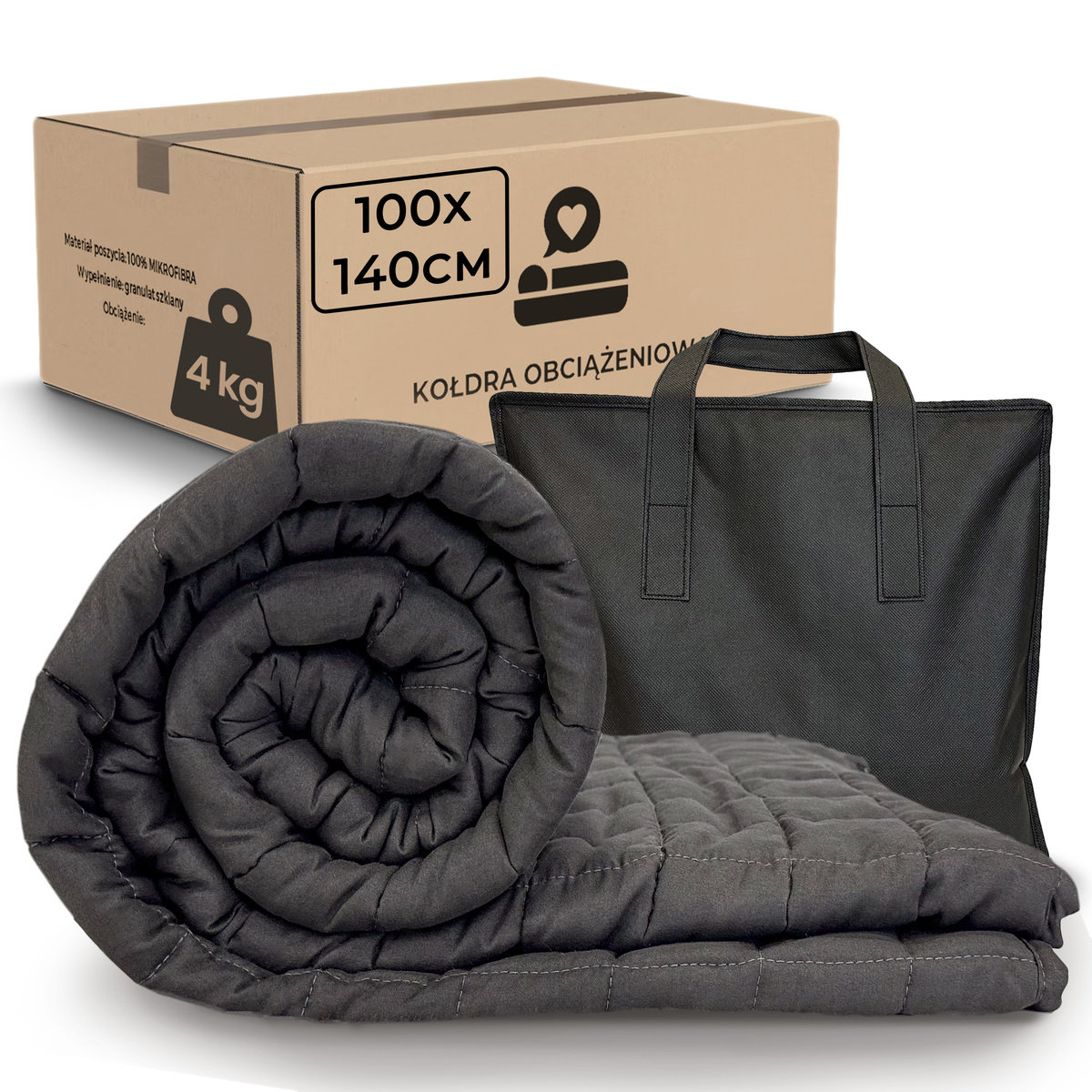 Kołdra 100 x 140 Obciążeniowa Sensoryczna Nel 4 kg - Łóżkoholicy ...