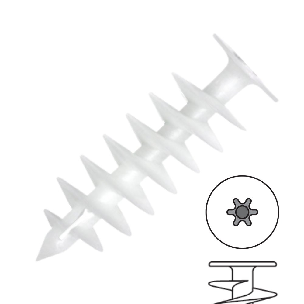 Kołek spiralny do styropianu 27x82mm pod wkręt 4x45mm Starfix DPK2782/W ... Kołek spiralny do styropianu 27x82mm pod wkręt 4x45mm Starfix DPK2782/W ...