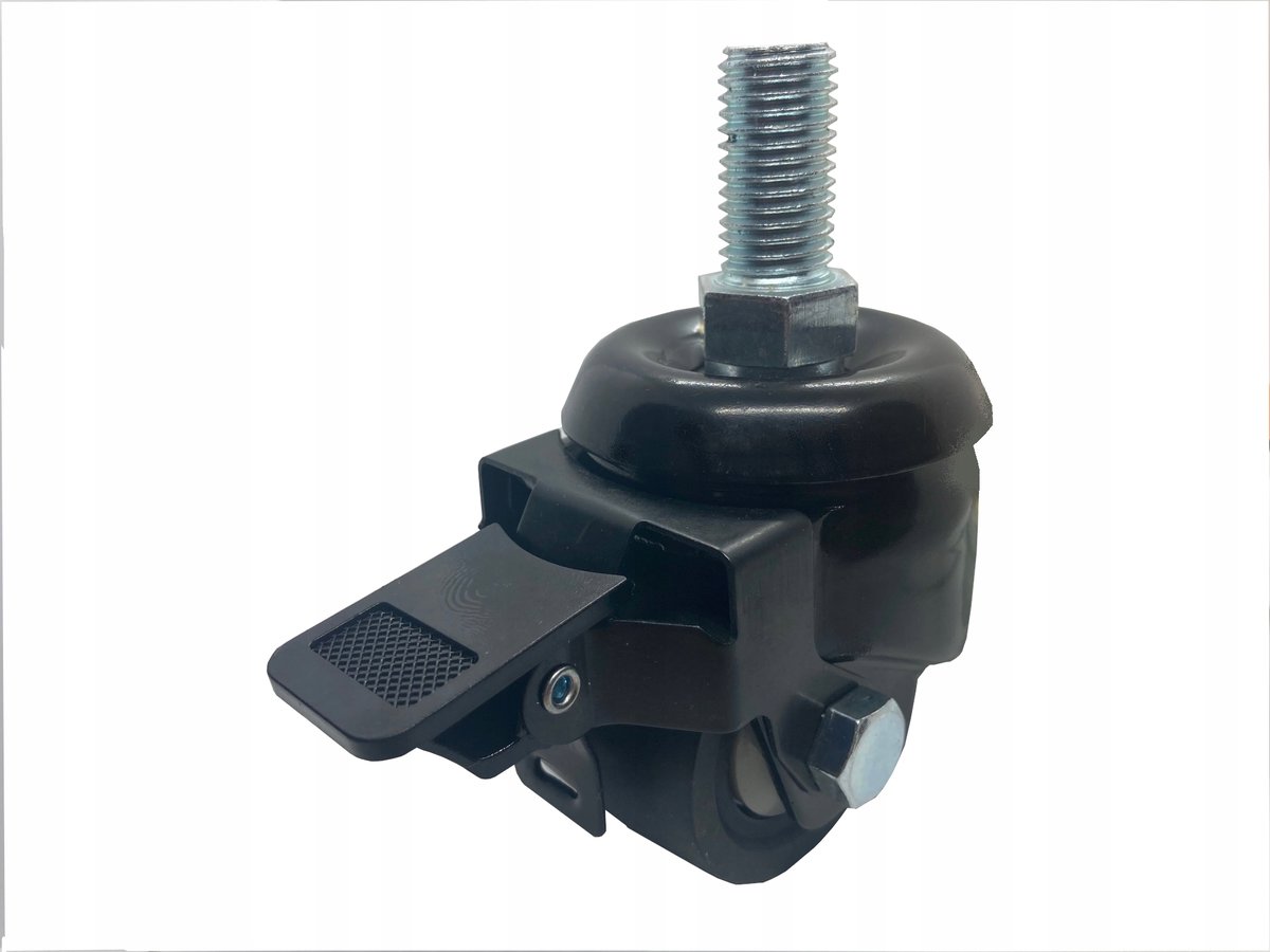 Koło kółko fi 50 mm z hamulcem czarne 300kg mocowanie śruba m16 kolko ...