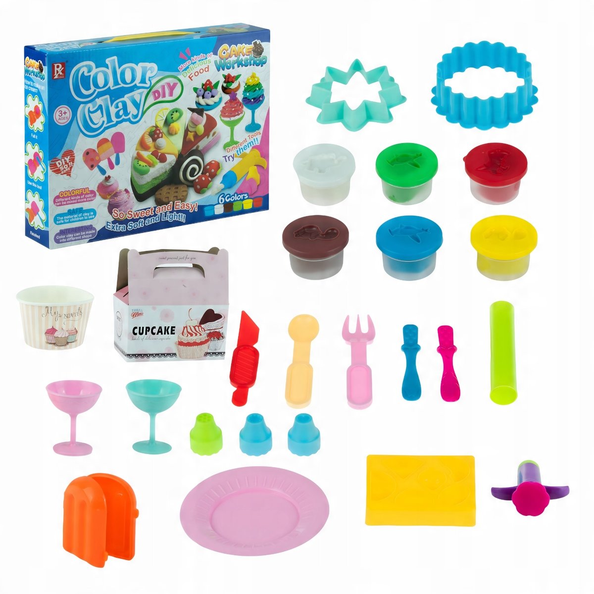 Kolorowa masa plastyczna dla dzieci z akcesoriami zestaw Ciastolina ...