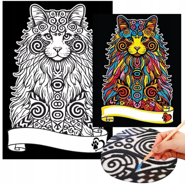 KOLOROWANKA WELWETOWA A4 KOT NORWESKI COLORVELVET - Inna marka | Sklep ...