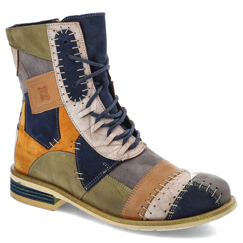 Kolorowe Botki Maciejka Skórzane Buty Damskie - MACIEJKA | Moda Sklep EMPIK.COM