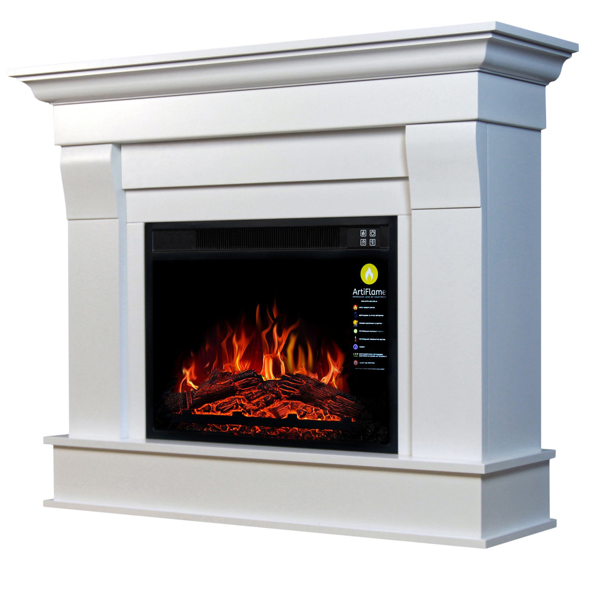 Kominek elektryczny z obudową ArtiFlame ALBION AF23S BIAŁY BIANCO (z ...