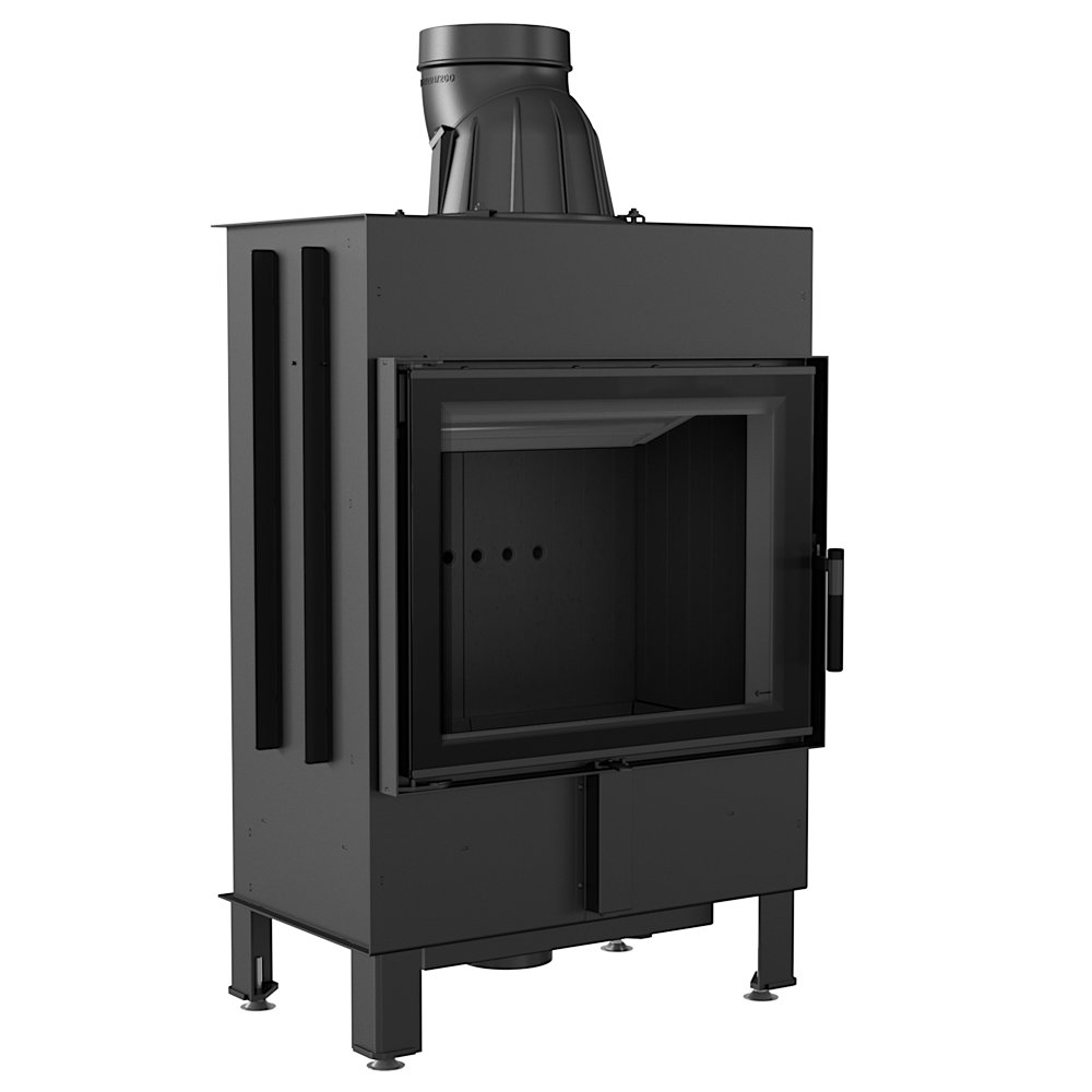 Kominek LUCY 12 kW Ø 200 Black podwójna szyba - Kratki | Sklep EMPIK.COM