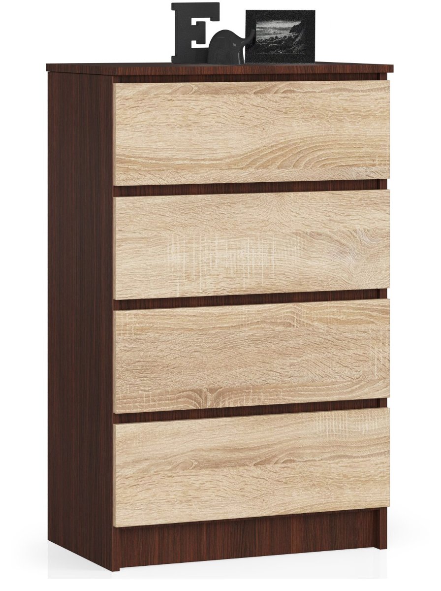 Komoda Akord EMILY Wenge Dąb Sonoma 4 Szuflady 60x99x40 cm - FABRYKA ...