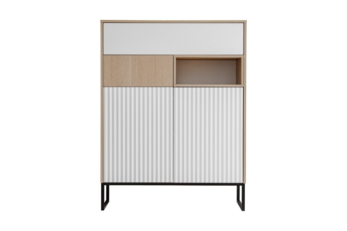 Komoda ZOE 2D2S jodełka scandi/biały mat - Furnival | Sklep EMPIK.COM